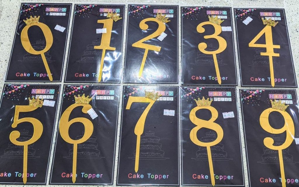 Acrylic Number Cake Topper – Gold – Golden Stars Trading