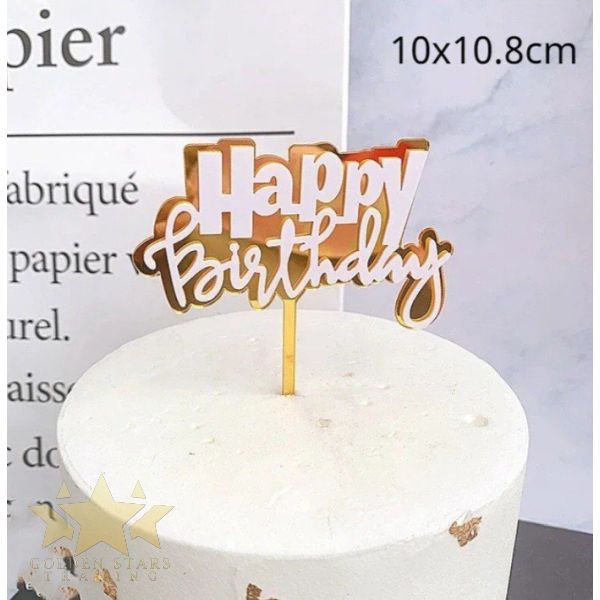 happy birthday cake topper 2 – Golden Stars Trading